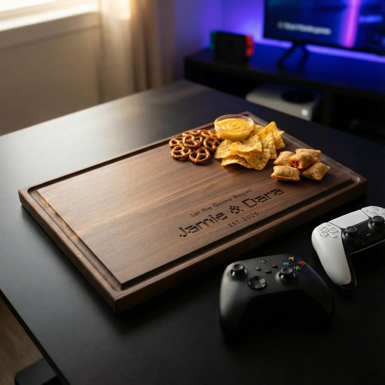Personalized Gaming Cutting Board – Custom Engraved Charcuterie Board ...