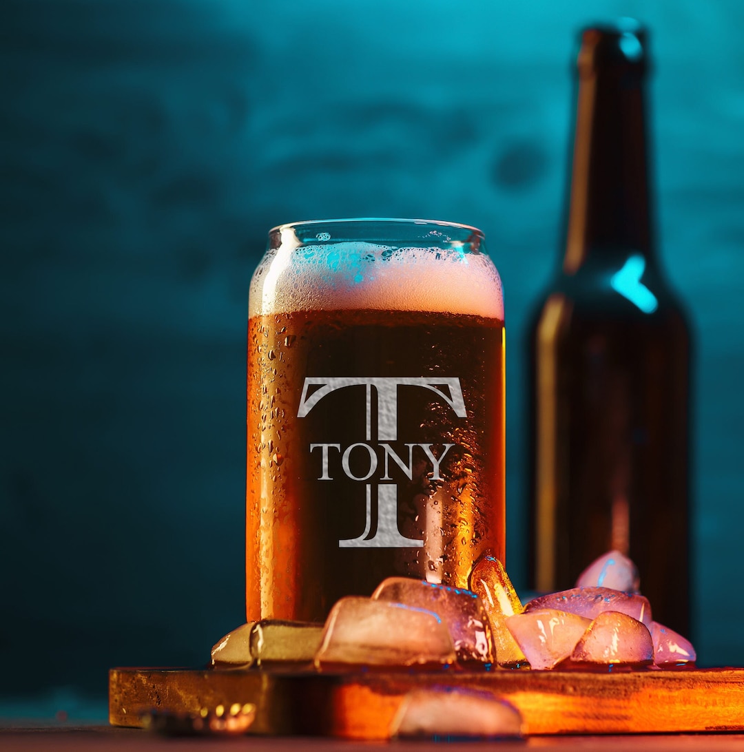 Personalized Laser Engraved Beer Can Glass, Groomsman Beer Can, Custom ...