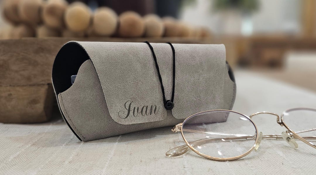 Custom Engraved Sunglasses Case, Personalized Vegan Eyeglass Holder ...