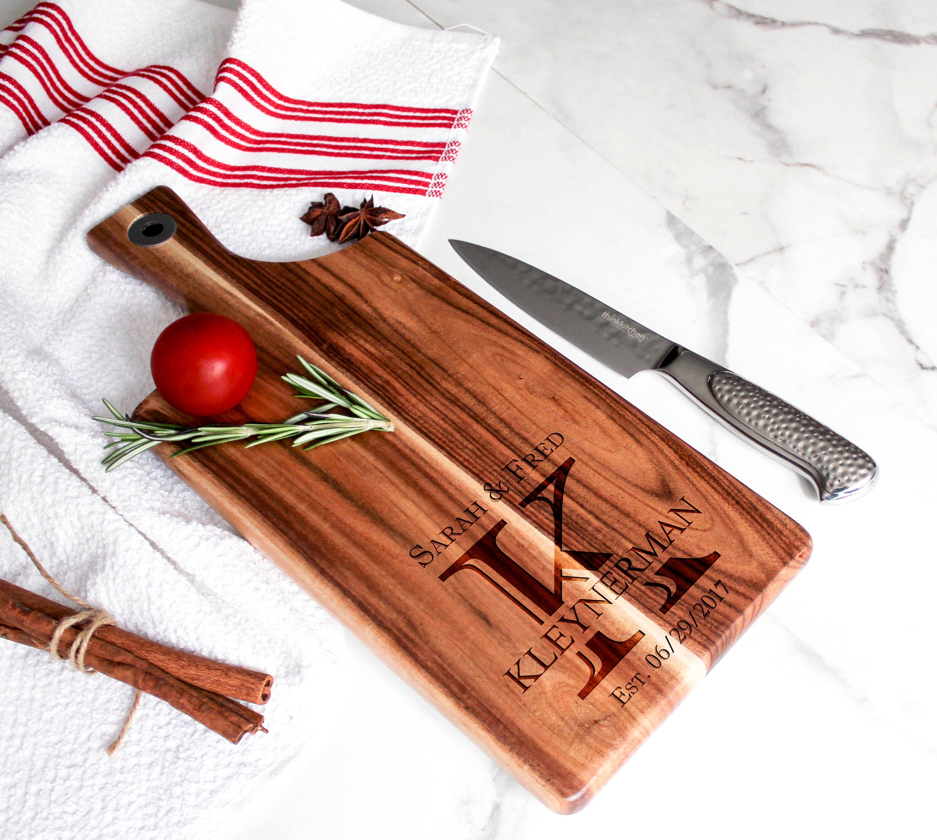 Personalized bread Board, customized cheese board, Acacia paddle board ...