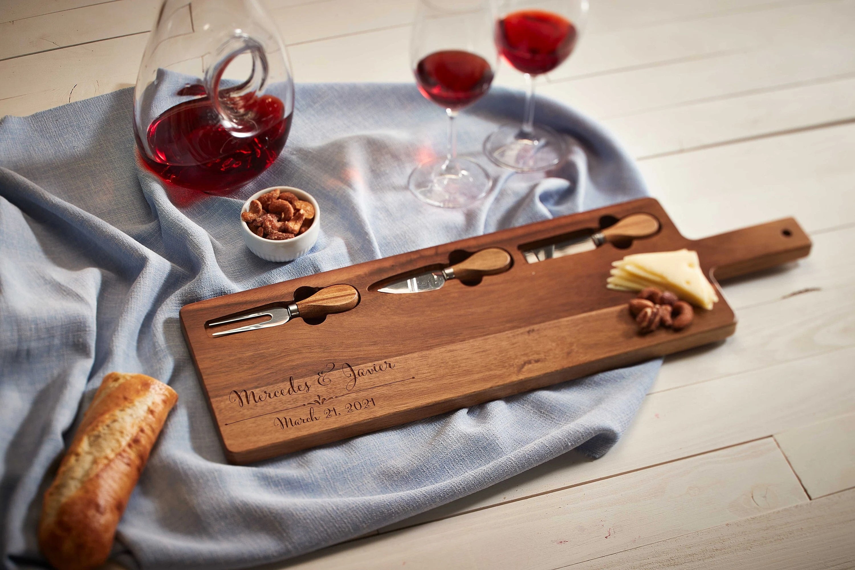 Personalized cheese board set, Custom cheese board set, Engraved ...