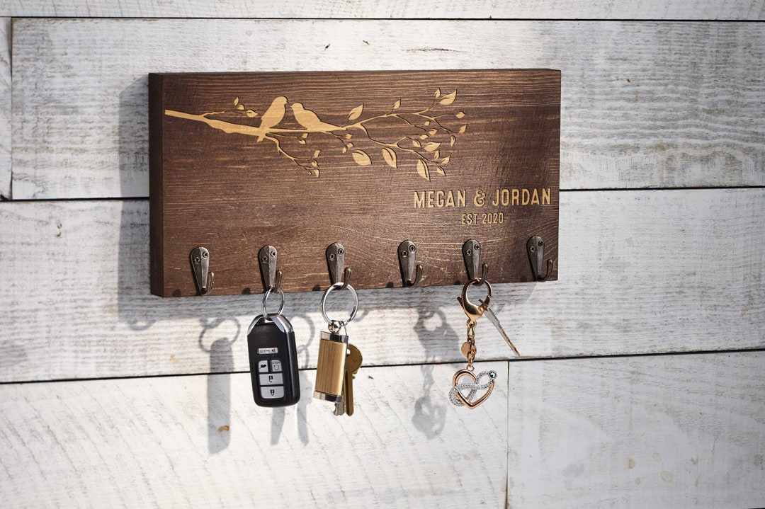 Personalized Key Hanger, Custom Key Hook, Engraved Key Holder for Wall ...