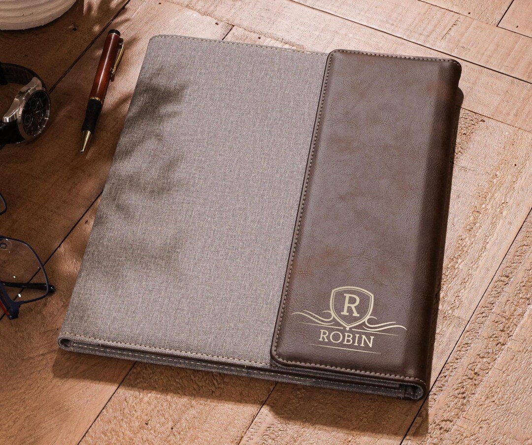 Personalized Monogrammed Portfolio, Custom-engraved Faux Leather ...
