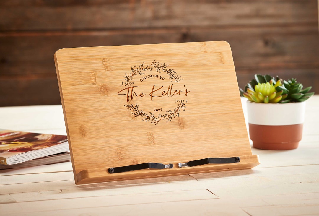 Personalized Tablet Holder, Recipe Holder, iPad Stand, Custom Cookbook ...