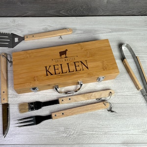 Personalized BBQ Set, Engraved BBQ Set, Customized BBQ Utensil Set ...