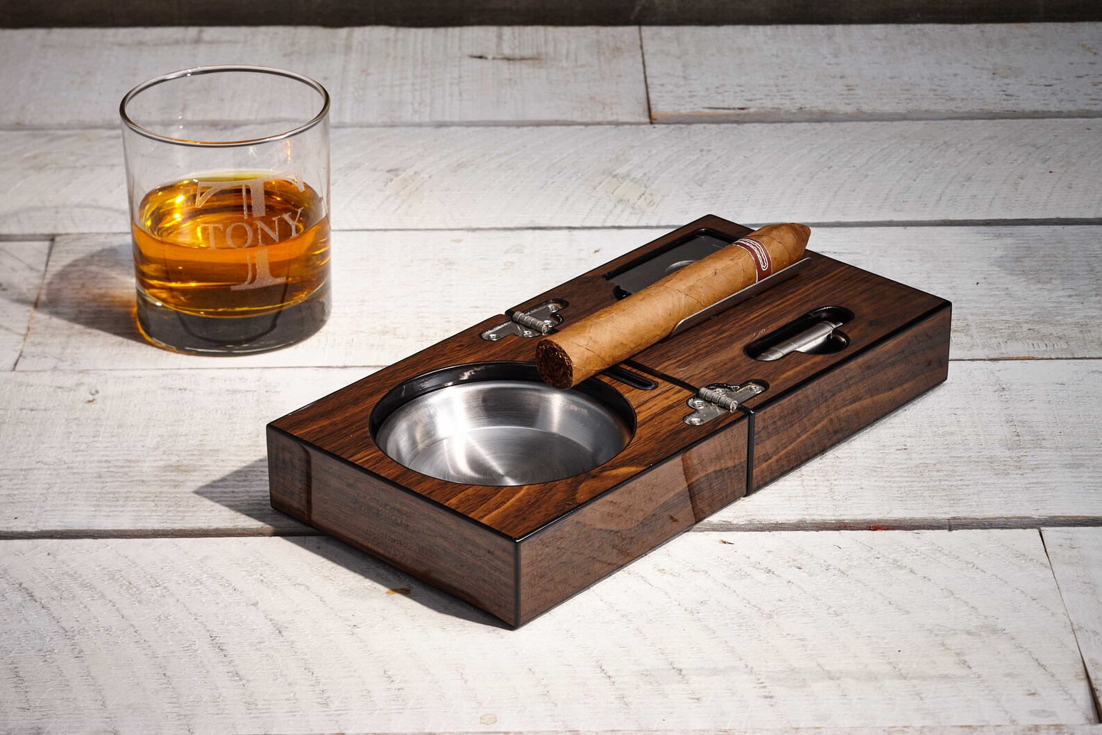 Personalized Cigar Ashtray Custom Cigar Cutter Ashtray | Etsy