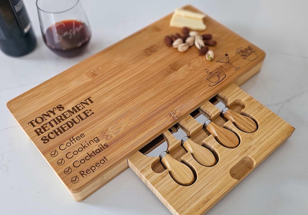 Personalized Charcuterie Board – Retirement Fun Quote: Custom Engraved ...