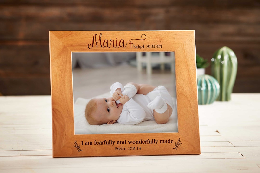 Personalized Engraved Frame, Custom Photo Frame, Baptism Photo Frame ...