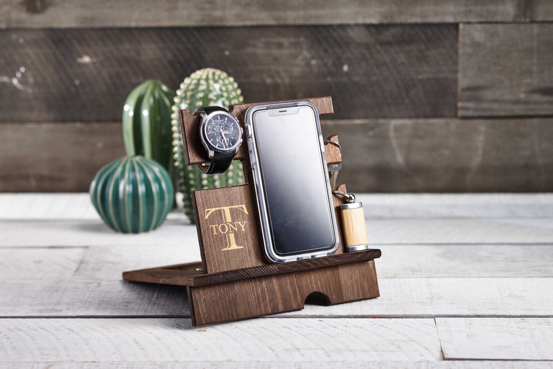 Personalize Wood Phone Stand, Custom Watch Stand, Personalize Wood ...