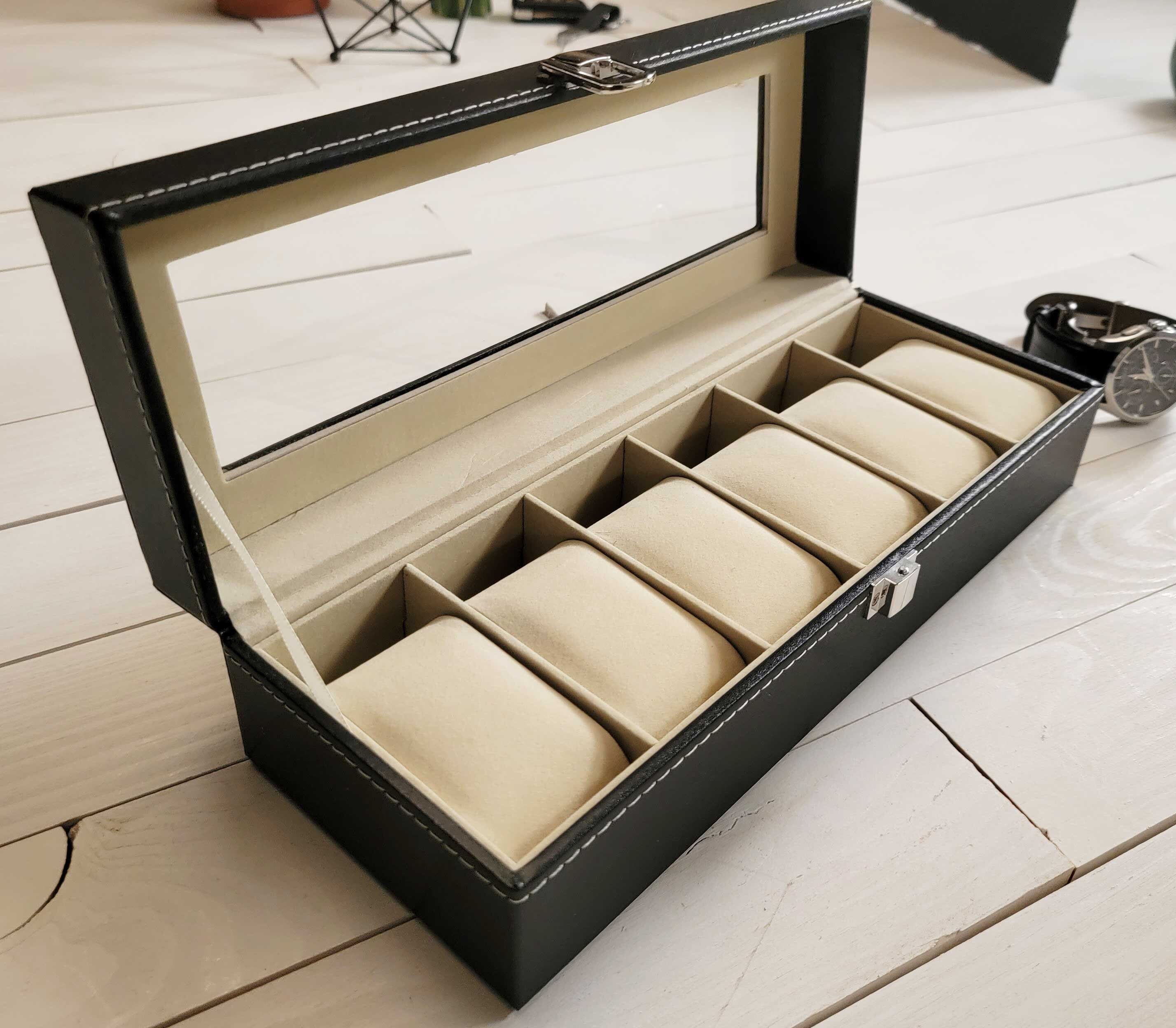 Personalized Watch Box Custom Watch Storage Case 6 Watches - Etsy