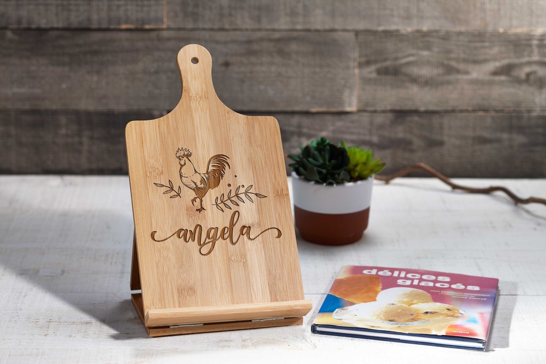 Personalized Tablet and Recipe Holder, iPad Stand, Custom Cookbook ...