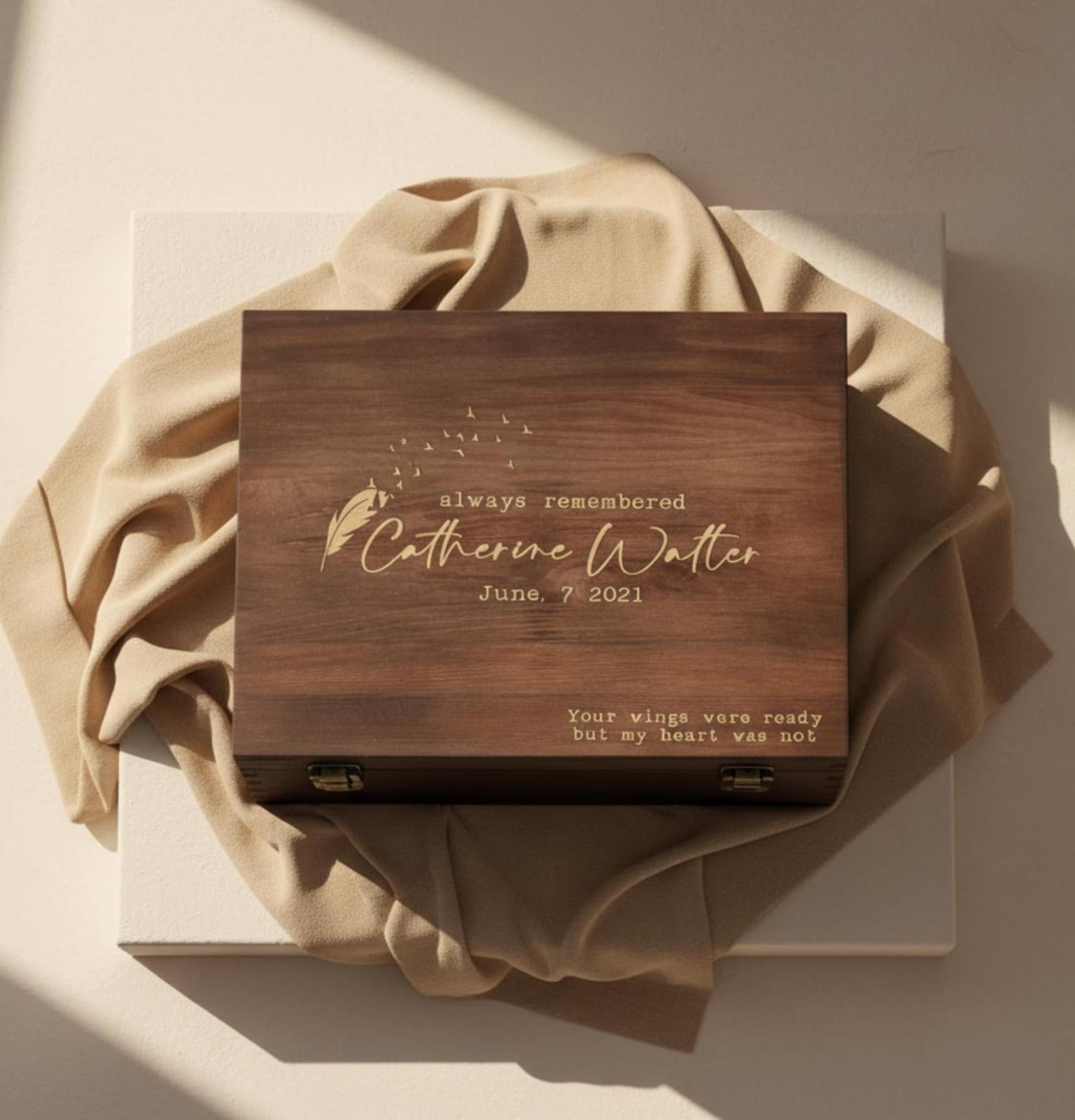 Personalized Wooden Gift Box, Engraved Name Box, Wooden Keepsake Box ...
