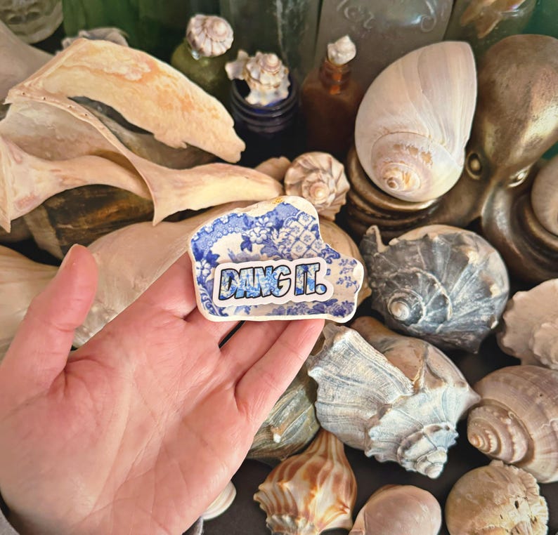 Dang It Art Sticker: Sea Pottery Vinyl Sticker (2in) - Etsy