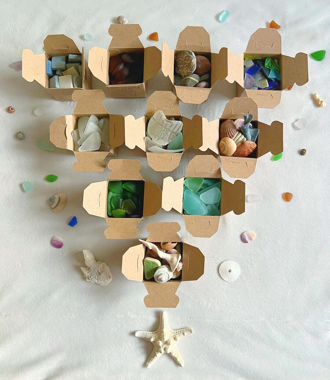 Ocean Beach Treasure Boxes, Sea Glass and Seashell Bundles - Etsy