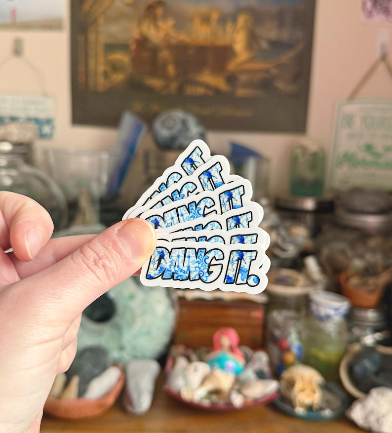Dang It Art Sticker: Sea Pottery Vinyl Sticker (2in) - Etsy