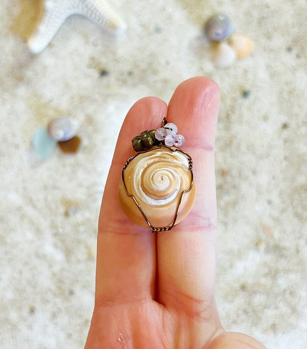 Moonsnail Shell Boob Necklace With Rose Quartz and Flower Beads - Etsy