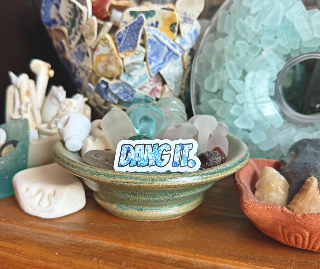 Dang It Art Sticker: Sea Pottery Vinyl Sticker (2in) - Etsy