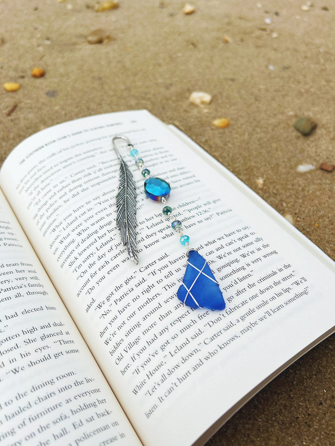 Rare Cobalt Blue Sea Glass Bookmark - Etsy