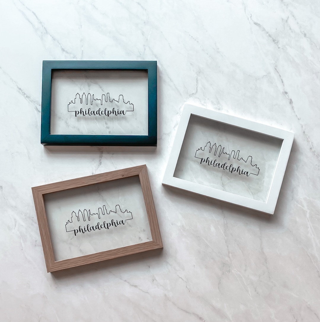 Philadelphia Skyline Glass Frame Wall Decor - Etsy