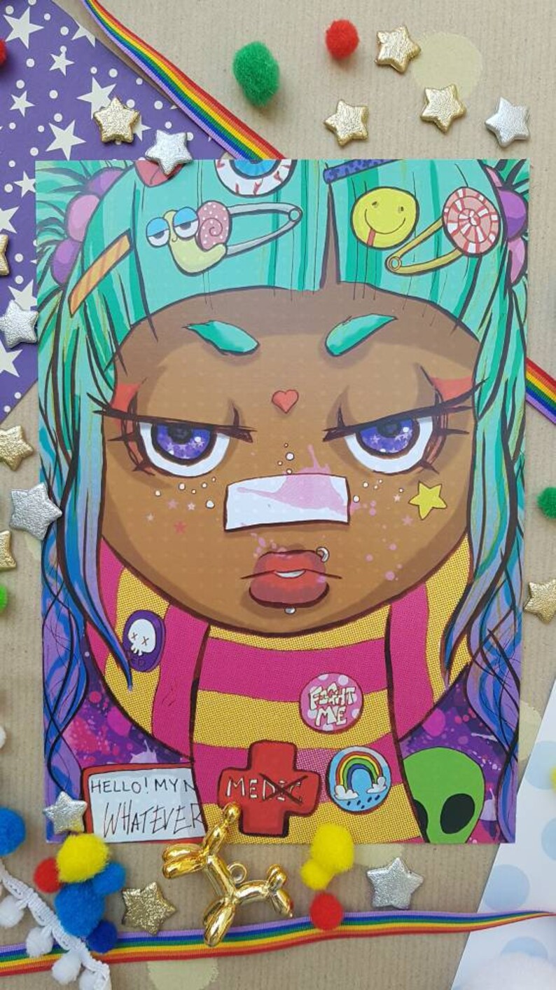 Fish Face Kawaii Art Print - Etsy