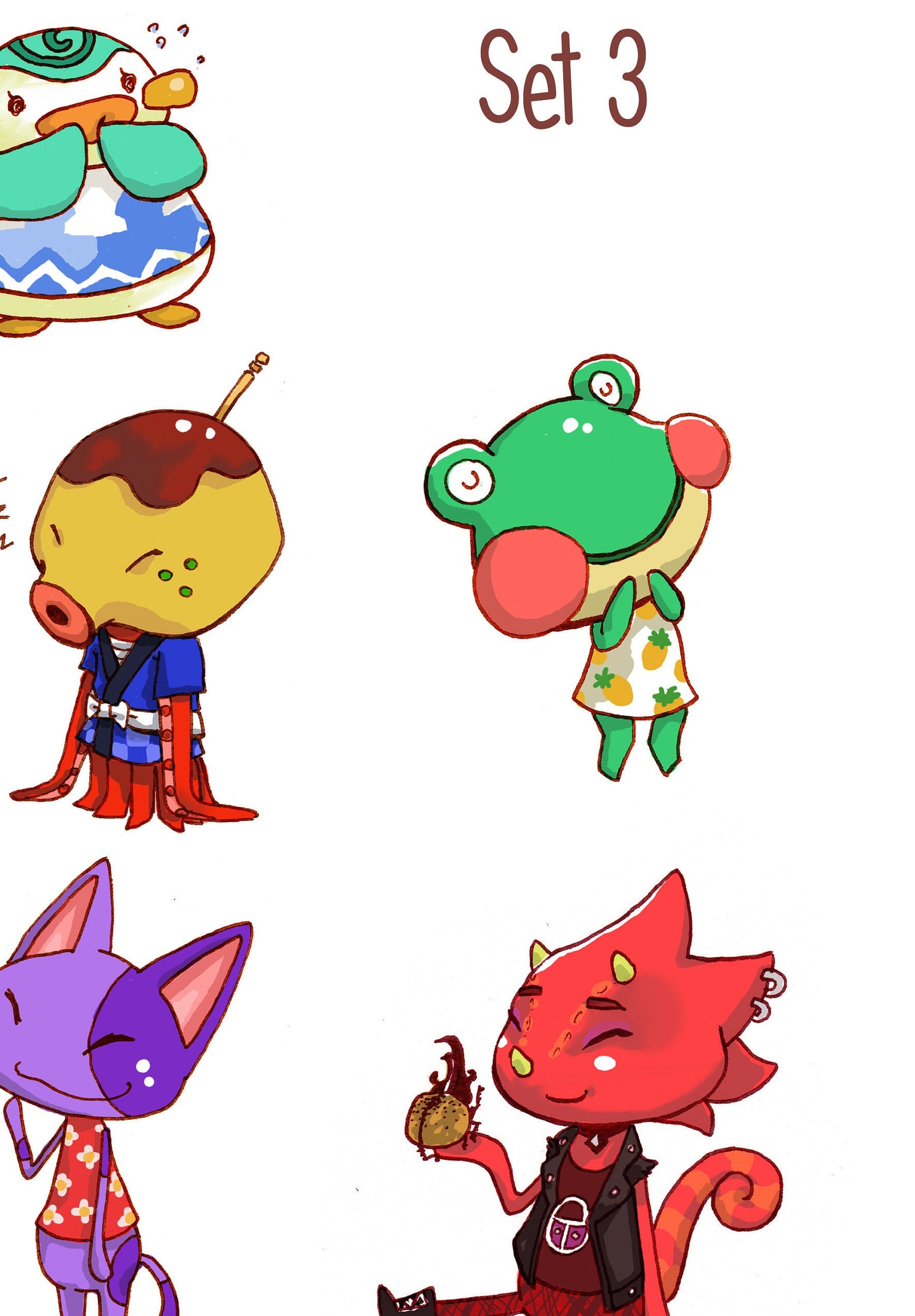 Animal Crossing Cute Kawaii Vinyl Sticker Packs - Etsy