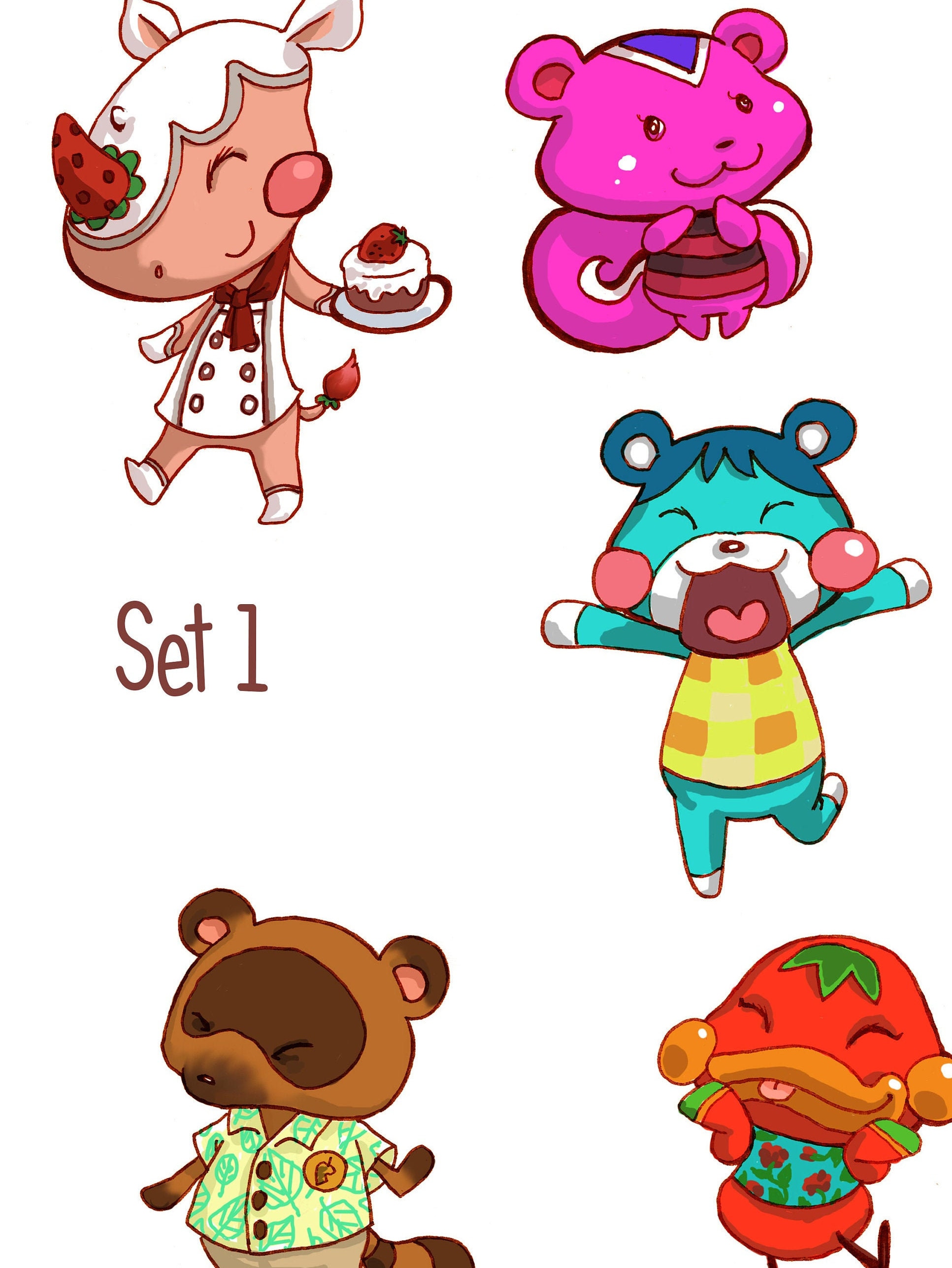 Animal Crossing Cute Kawaii Vinyl Sticker Packs - Etsy