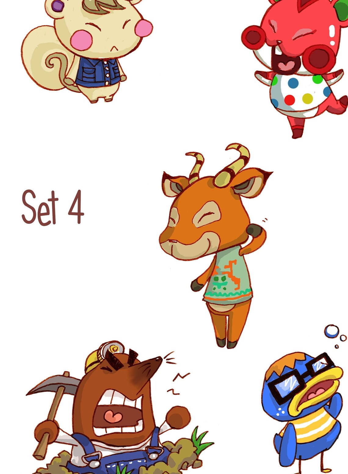 Animal Crossing Cute Kawaii Vinyl Sticker Packs - Etsy