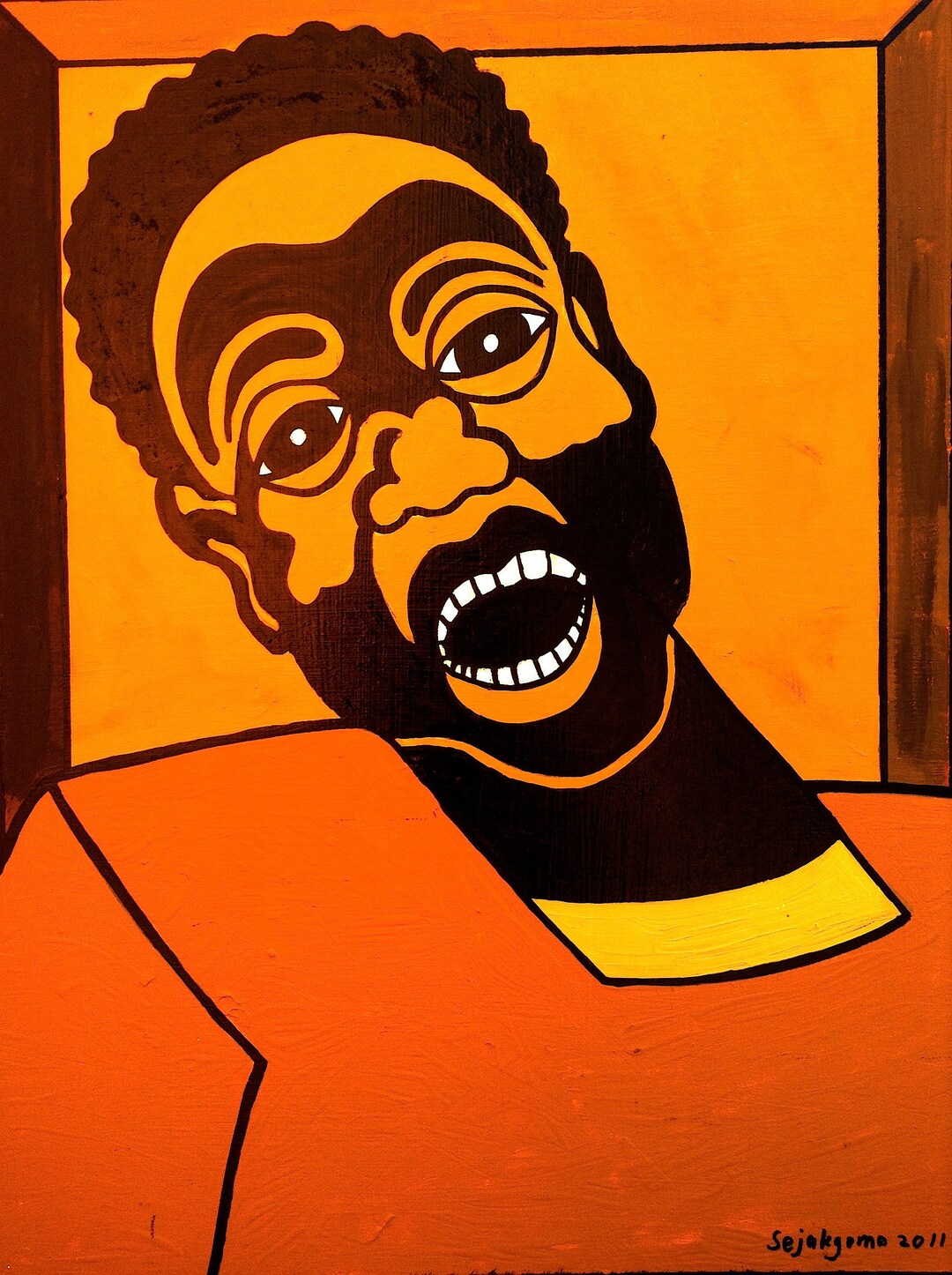 Singing Homeboy, Print of a Painting by Mothusi Sejakgomo, Fridge Magnet, Woman, Black Art ...