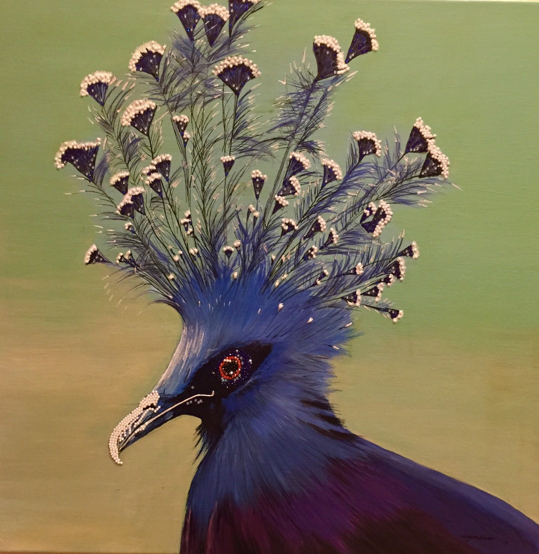 Victorian Crowned Pigeon: "pearl" - Etsy