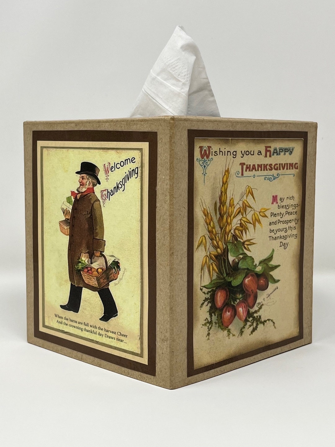 Decorative Thanksgiving Tissue Box Cover - Etsy