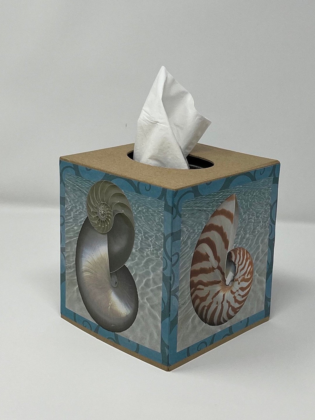 Decorative Shell Tissue Box Cover - Etsy