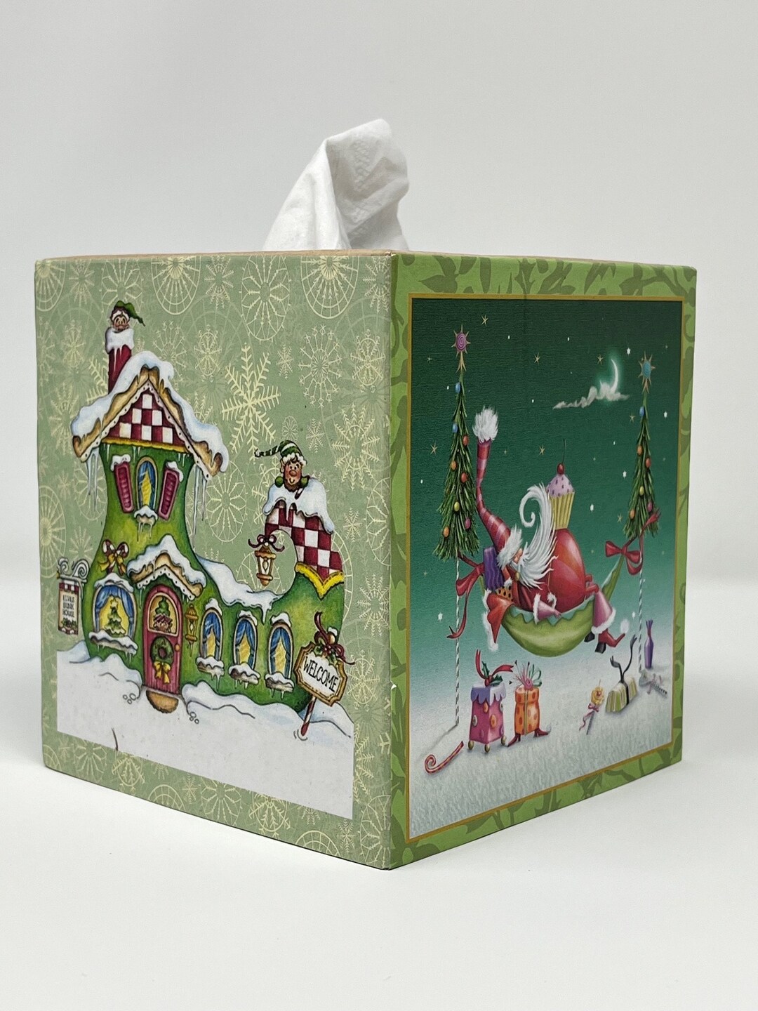 Decorative Christmas Tissue Box Cover - Etsy