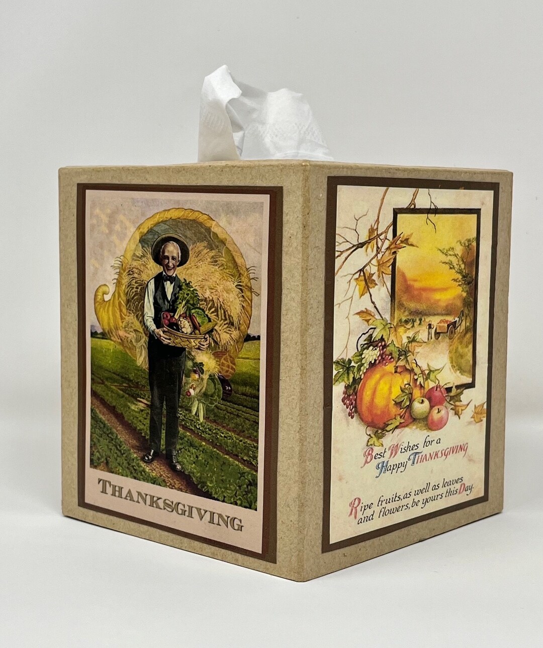 Decorative Thanksgiving Tissue Box Cover - Etsy