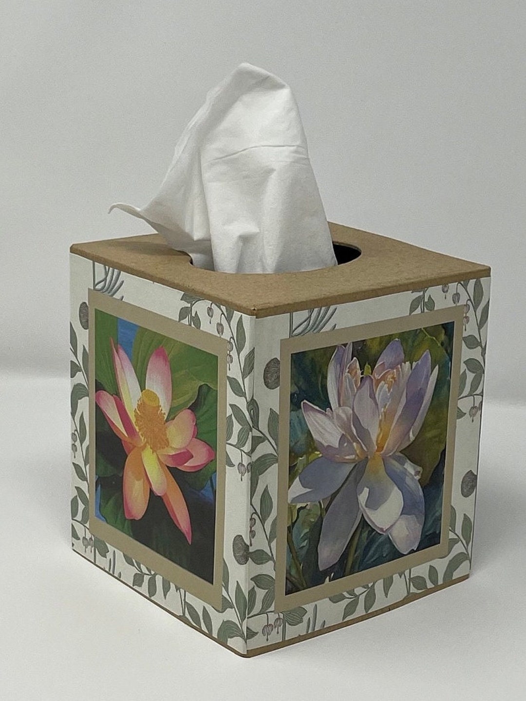 Decorative Lotus Blossom Tissue Box Cover - Etsy