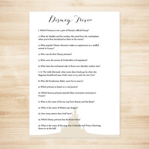 Disney Trivia Game - Etsy