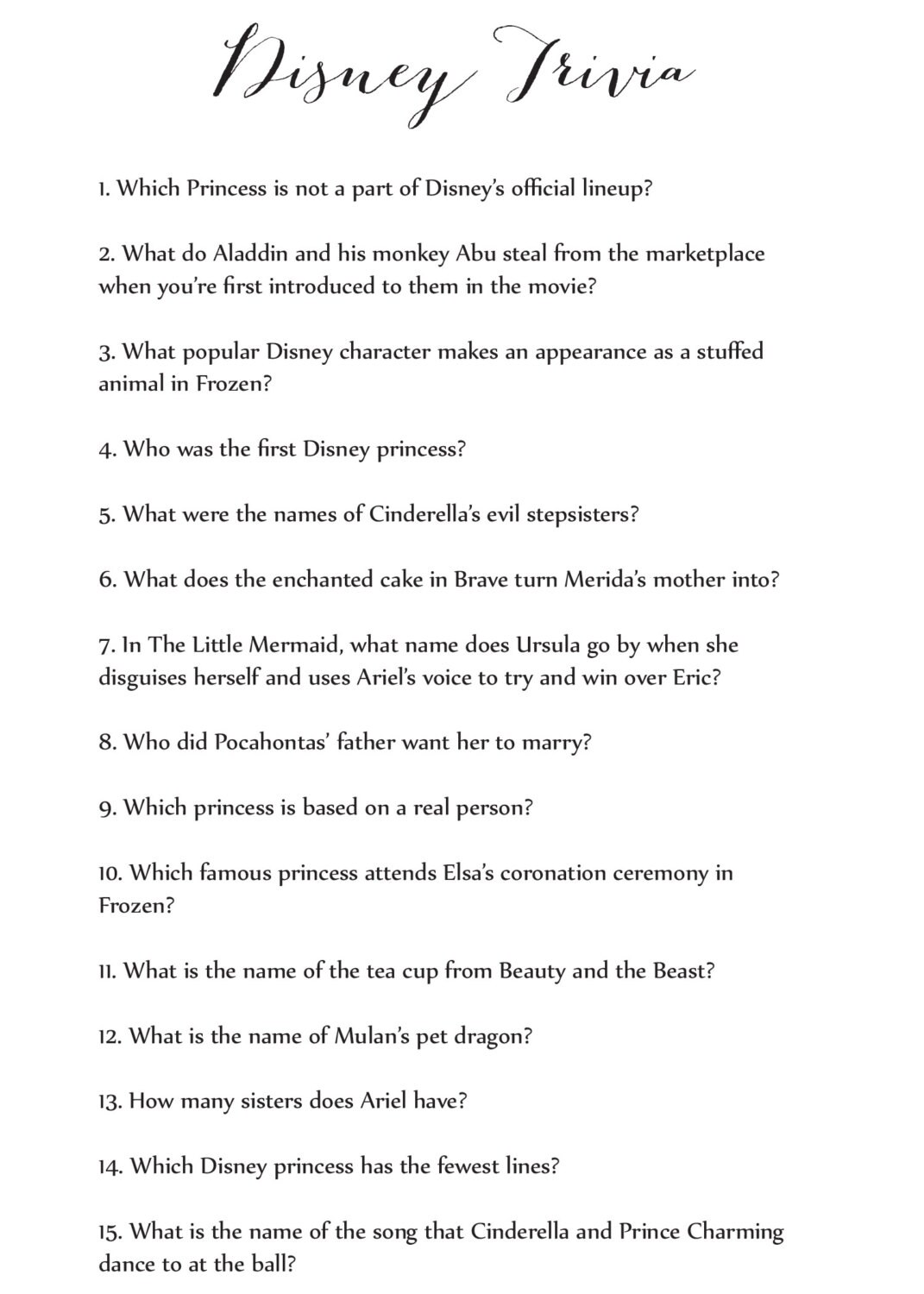 Disney Trivia Game Etsy Canada Disney Trivia Game Etsy Canada