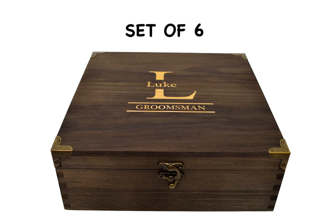 SET OF 6 Gift Box, Groomsmen Gift Box, Keepsake Gift Box, Grooms Gift ...