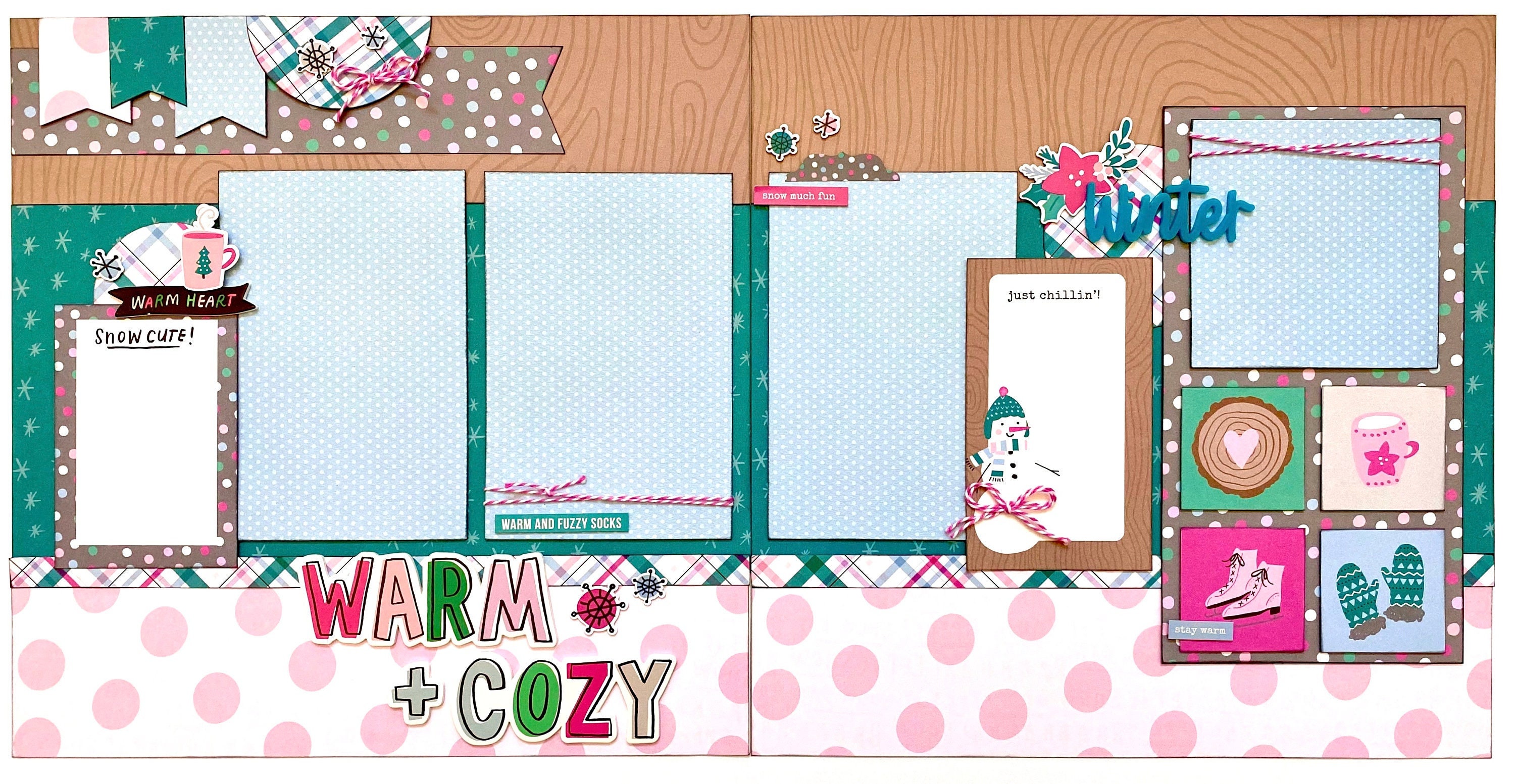 Warm + Cozy 2 Page Scrapbook Page Kit - Etsy