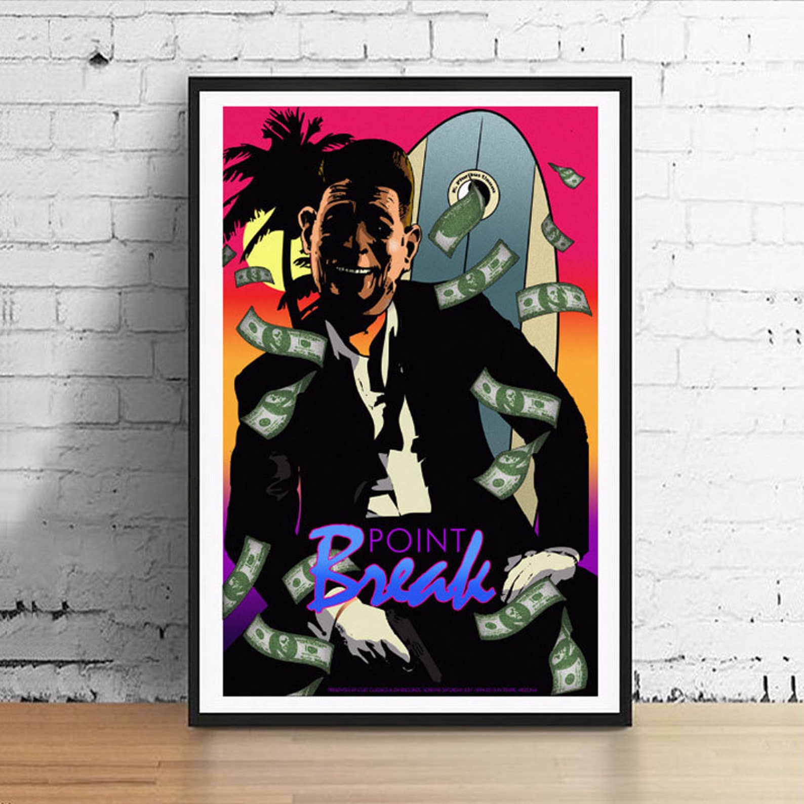 Point Break Surfing President Reagan 11x17 Limited Edition - Etsy