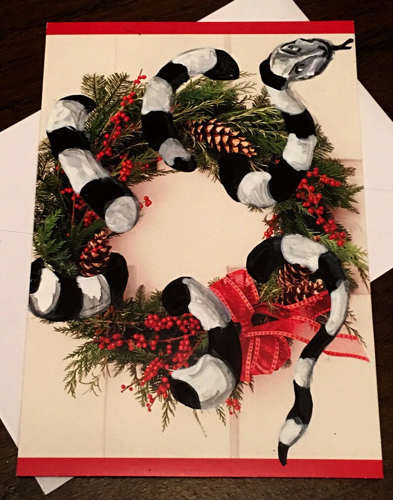 Beetlejuice Sandworm Christmas Wreath Card Tim Burton - Etsy