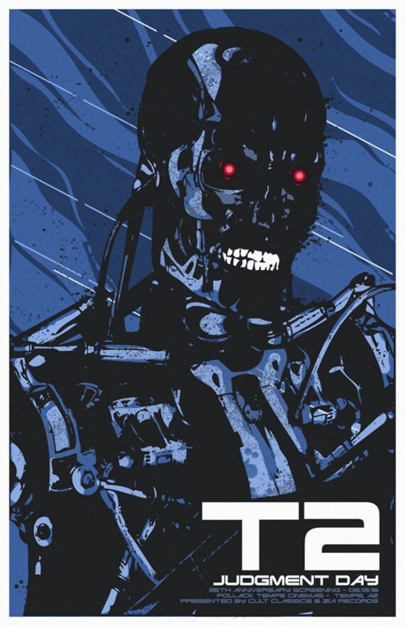 Terminator 2 Skull Poster
