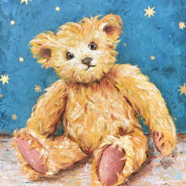 Teddy Bear Painting - Etsy