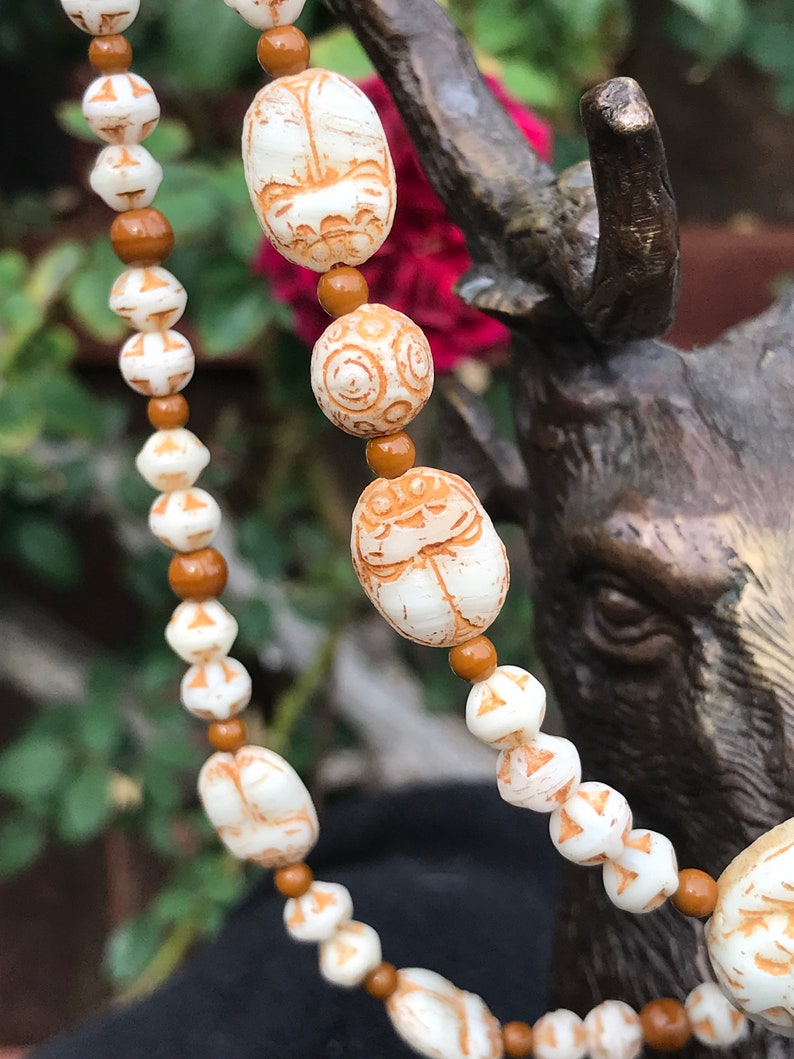 Vintage Neiger Brothers Necklaces Egyptian Revival Czech Pressed Glass ...