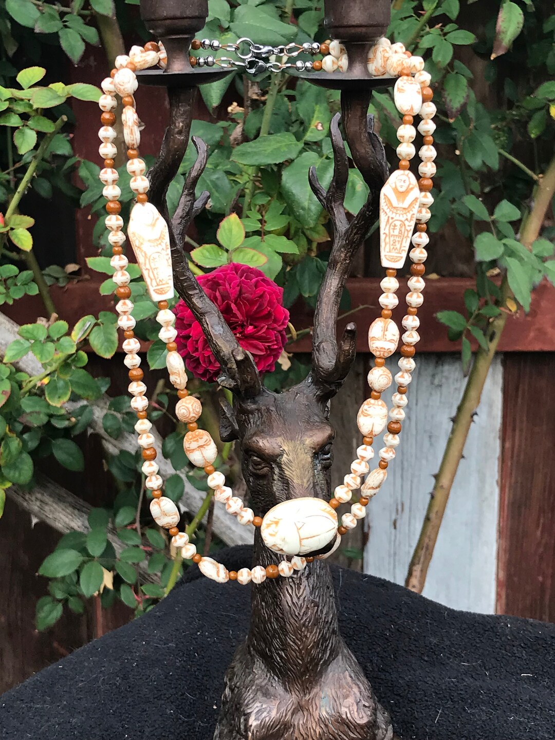 Vintage Neiger Brothers Necklaces Egyptian Revival Czech Pressed Glass ...