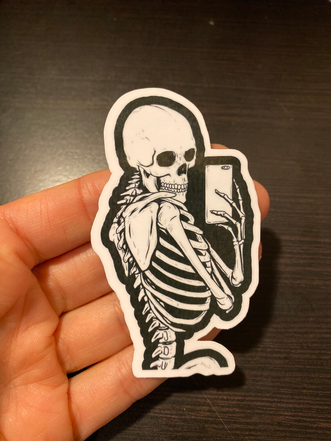Skeleton Selfie Sticker Halloween Sticker Skeleton Sticker - Etsy
