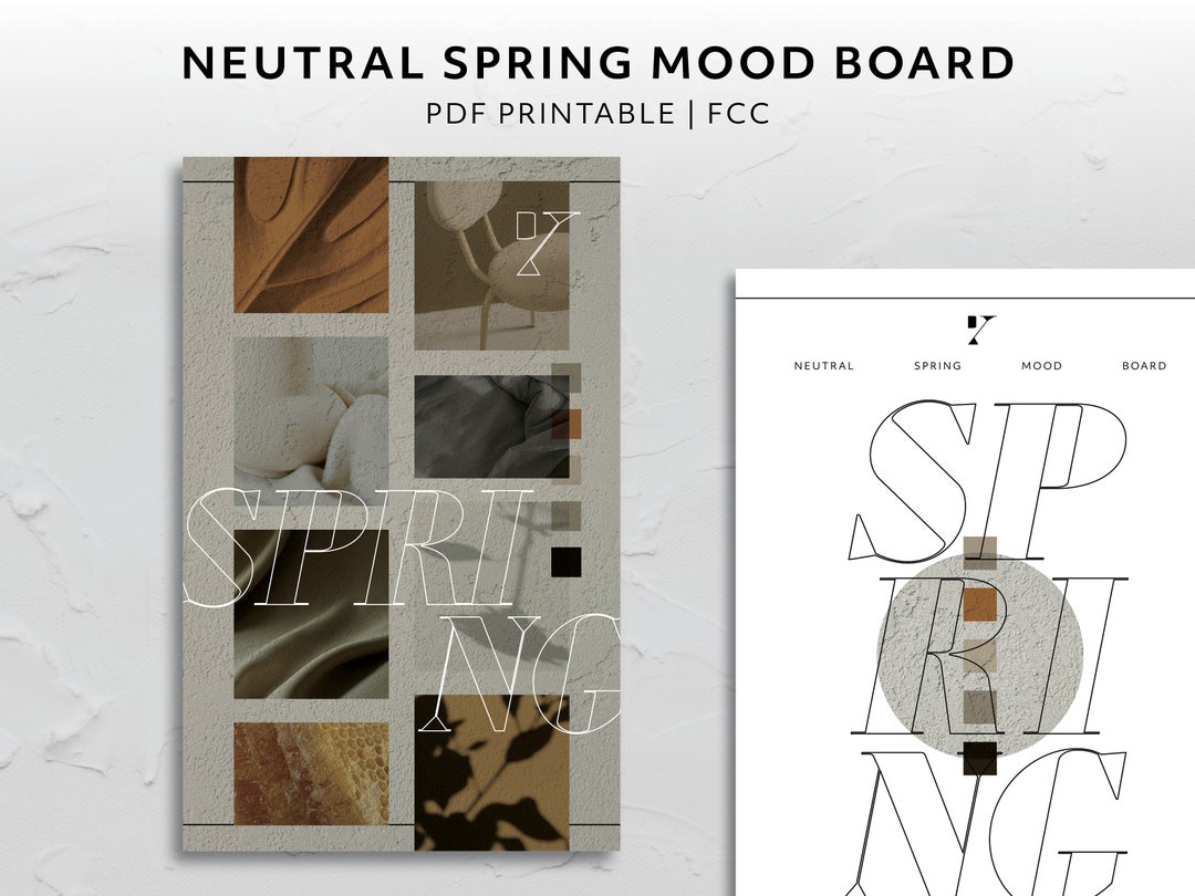 FCC, Neutral Spring Mood Board Planner Dashboard Aesthetic Planner ...