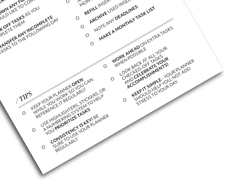Planning Checklist and Routine Bundle for Custom Planner Minimal ...