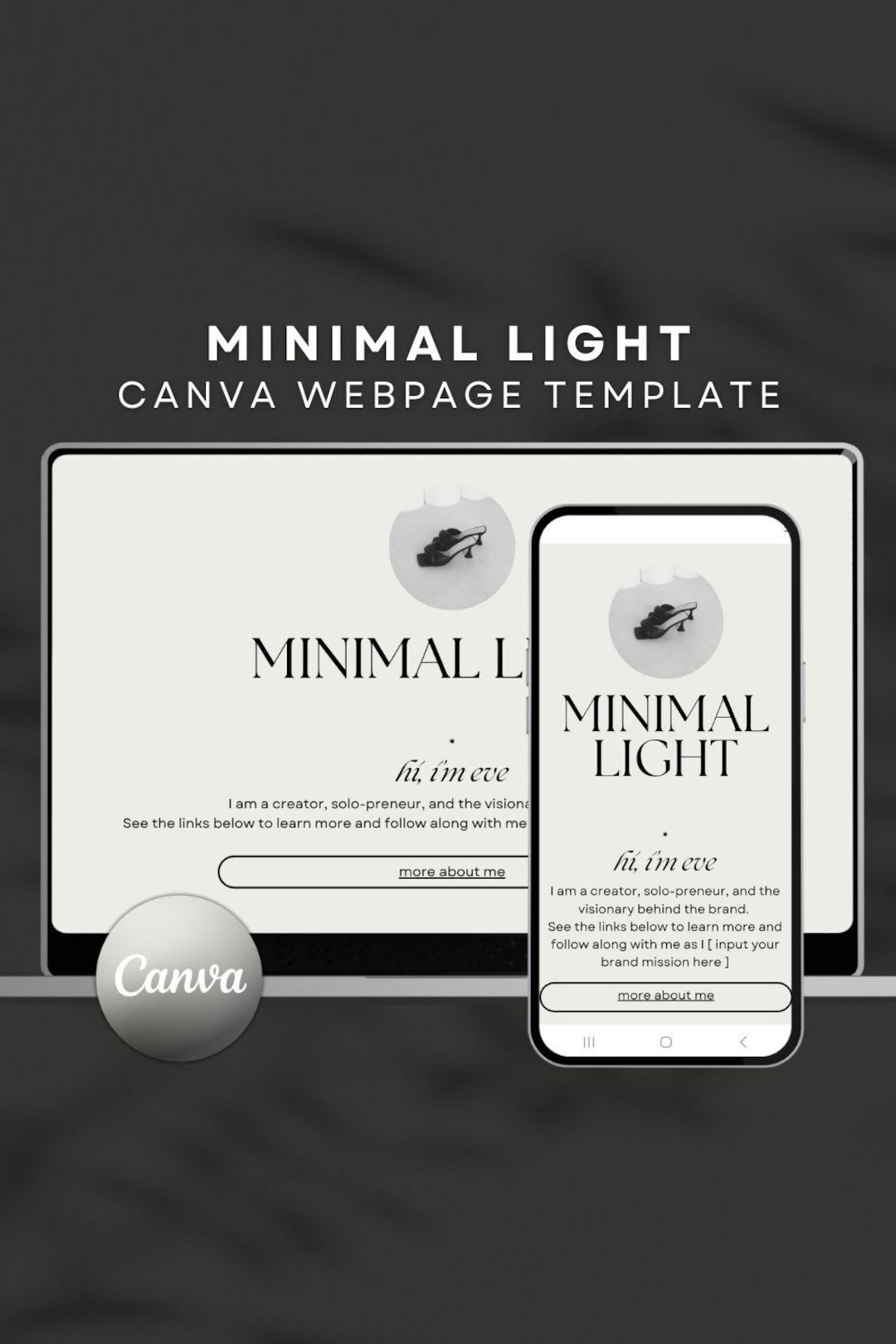 Minimal Light Canva Webpage Template Design Simple Website for Personal ...