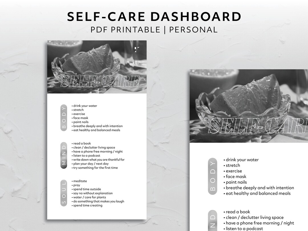 Personal, Self Care Checklist Dashboard Aesthetic Planner Accessory ...