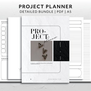 A5, Project Planner Printable Bundle Task Tracker Professional ...